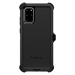 OtterBox Galaxy S20+/Galaxy S20+ 5G (ONLY - Not compatible with any other Galaxy S20 models) Defender Series Case - BLACK, rugged & durable, with port protection, includes holster clip kickstand