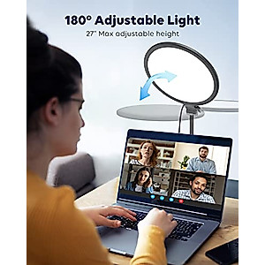 Newest 10.5" Full-Screen Light for Zoom Meeting - Kaiess 10x Lighting Area & Easy Adjustable Colors & Brightness Zoom Light with Flexible Stand & Versatile Phone Holder Fit for Streaming/Video Call