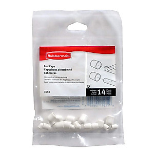 Rubbermaid 3d60-lw-wht Plastic Caps End, White, 12/pack