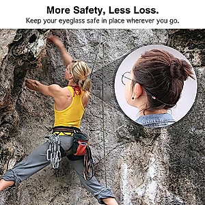 ATiC Glasses Strap, Adjustable Sunglasses Strap, Sports Eyeglass Holder Strap, No Tail Eyewear Retainer Glasses Lanyard for Men Women, Pack of 4, Black