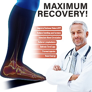 Diu Life 3 Pairs Plus Size Compression Socks for Women and Men Wide Calf Extra Knee High Support for Circulation