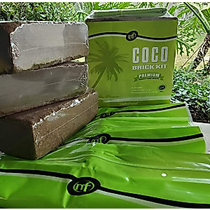 Coco Coir Bricks 5.5 Lbs Pack 3 Coco Bricks RHP Cert pH Balance Buffered Washed Organic Coconut Fiber Soil Compressed Coco Peat Block Indoor Outdoor Plant Flower Vegetable Garden 3 Hydrate/Storage Bag