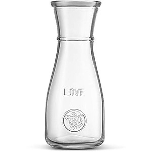 500 ml Carafe Pitcher Glass - 6 Pack - The LOVE Drink, Juice, Glass Water Pitcher & Water Carafe - Elegant Wine Decanter & Mimosa Bar Set - Easy Grip Neck & Wide Mouth for Pouring by Kitchen Lux