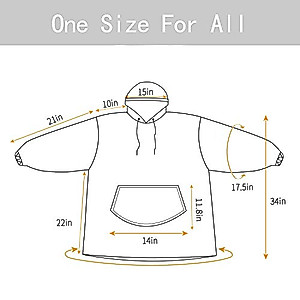 softan Blanket Hoodie, Oversized Sherpa Fleece Wearable Blanket for Women & Men, Super Warm and Cozy Plush Flannel Hooded Blanket, Sweatshirt Gift with Giant Pocket, One Size Fits All, Grey