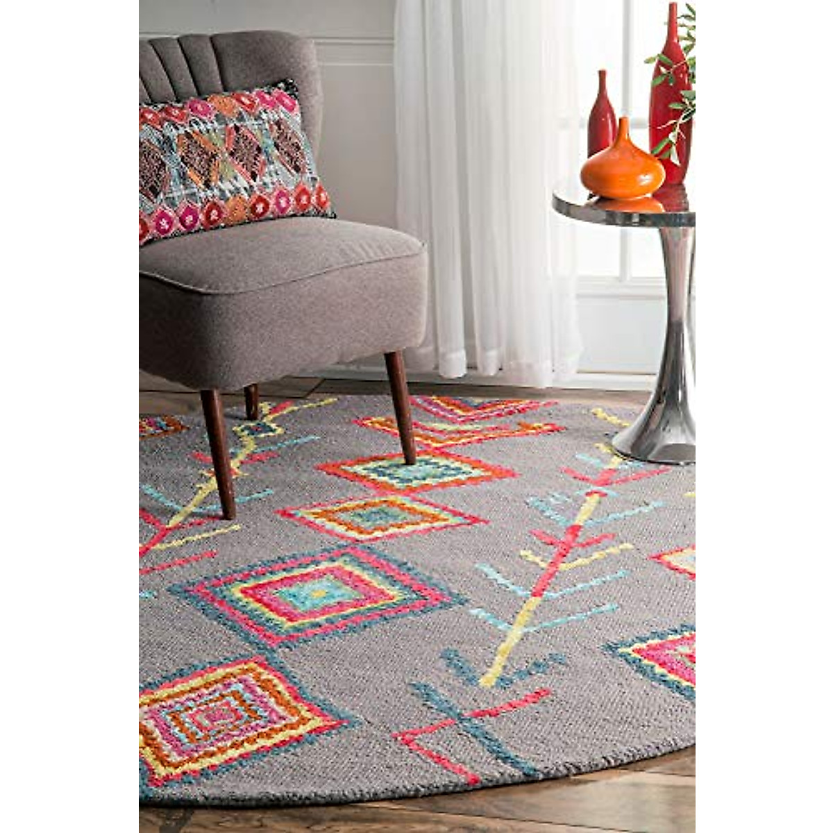 nuLOOM Belini Hand Tufted Wool Area Rug, 9' 6" x 13' 6", Grey