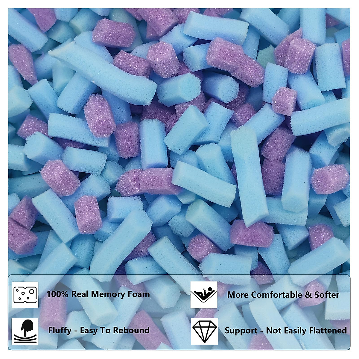 YTAYPP 20 LBS Shredded Memory Foam Fill, Comfortable and Soft Bean Bag Stuffing without Gel, Fluffy Bean Bag Filler for Beanbag, Dog Bed, Various Pillows, Couch Cushion, Stuffed Animal