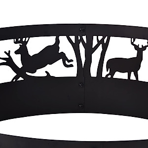 Kapler Fire Ring, Fire Pit Ring for Outdoors, Heavy Duty Firepit Ring 32inch, Hexagon Fire Rings for Camping Patio Backyard Picnic Bonfire Beach