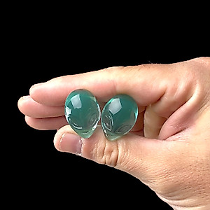 Mystic Metals Body Jewelry Pair of Green Alien Glass Plugs (PG-509) - Sold as a Pair (0g (8mm))