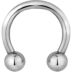 Forbidden Body Jewelry 14g 10mm Surgical Steel Internally Threaded Horseshoe Body Piercing Ring