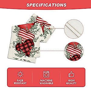 Artoid Mode Eucalyptus Hearts Mother's Day Table Runner, Holiday Kitchen Dining Table Decoration for Home Party Indoor 13x72 Inch