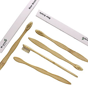N-amboo Bamboo Toothbrush Boar Bristles 100% Biodegradable and Natural 8 Pieces of One Pack