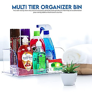 Utopia Home Pantry Organizer Bins (Pack of 4) - Stackable Storage Bins for Kitchen, Cabinets, Countertops, Bathrooms, Offices & More - Pantry Organization and Storage - Open Front Storage Bins (Clear)