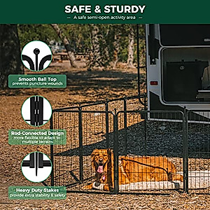 FXW Rollick Dog Playpen Designed for Camping, Yard, 32" Height for Small/Medium Dogs, 8 Panels