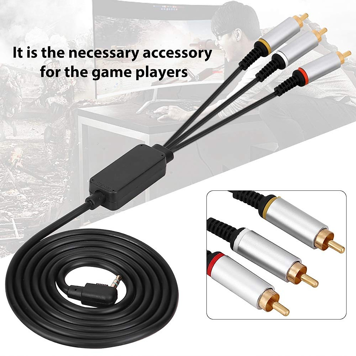 AV Cable 1.5M Component ABS TV Cord Audio Video Cord for PSP2000 3000