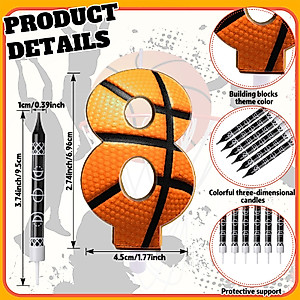 Photect 11 Pcs Basketball Birthday Candles Number 5-9 Candle Cake Topper Decor Basketball Themed Birthday Cake Decorations for Boys Girls Kids Party Supplies Decoration (Number 8)