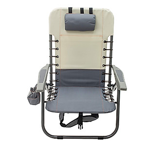 Arrow Storage Products 4-Position Lace-up Suspension Removable Backpack Bag Camp Chair, 11", Slate/Putty