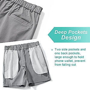 AIMPACT Mens 5.5 Inch Inseam Short Shorts Casual Stretch Shorts for Men Hybrid Shorts(Grey L)