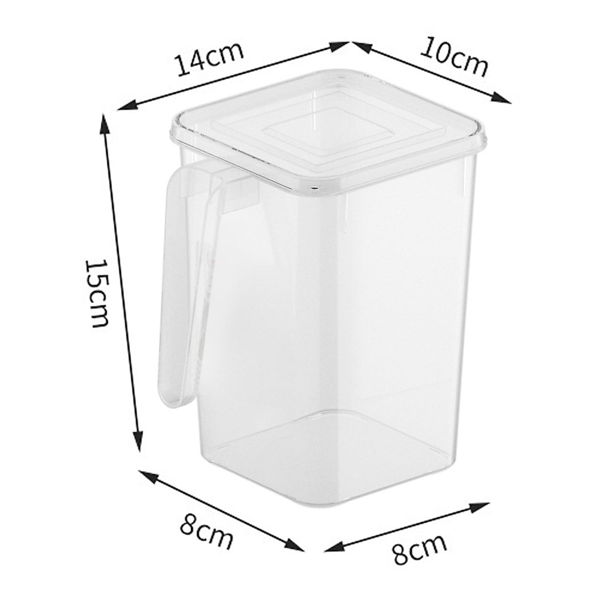 Cyrank 2Pcs Refrigerator Organizer Box, Refrigerator Side Door Storage Box with Lid Fruit Vegetable Containers Clear Plastic Fridge Side Door Storage Box Set for Kitchen