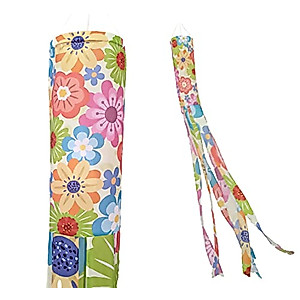 Madrona Brands Bright Flowers Windsock | Durable Outdoor Hanging Decoration | Yard, Garden, Patio, Home and More | 60-Inch