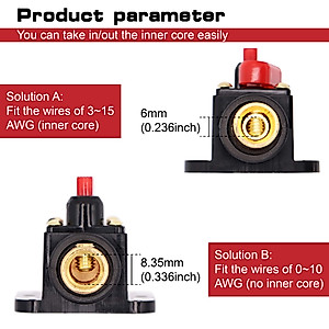 150A Audio Inline Circuit Breaker Reset Fuse Holder 12V-24V DC with Manual Reset and installation Screws for Car Audio, Stereo Switch and Solar Inverter System
