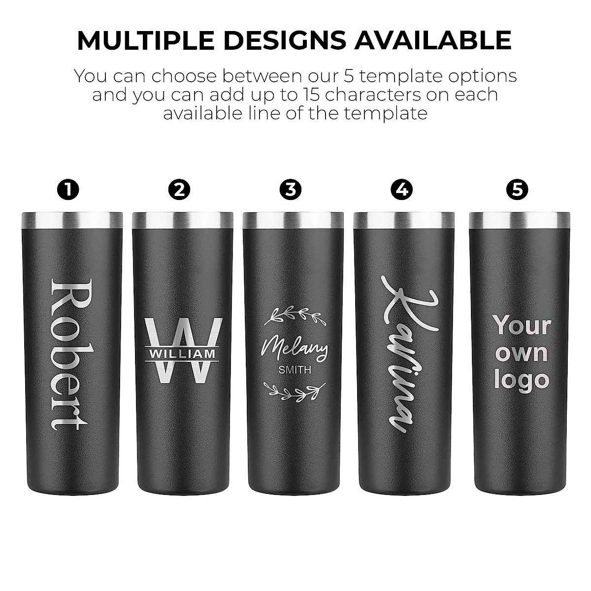 Custom insulated 20oz tumbler with lid, personalized skinny metal powder coated thermo for women men, engraved corporate gift to add your logo cup, travel thermal tumbler for coffee & beverages