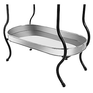 BirdRock Home Stainless Steel Beverage Tub with Stand - Oval - Bottom Tray - Party Drink Holder - Wooden Handles - Outdoor or Indoor Use - Free Standing