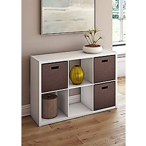 ClosetMaid 6 Cube Storage Shelf Organizer Bookshelf with Open Back, Vertical or Horizontal, Easy Assembly, Wood, White Finish