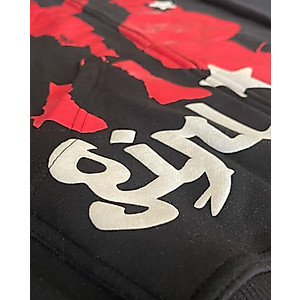 Y2K Zip Up Hoodie Girl Star Graphic Grunge Emo Alt Aesthetic Hooded Oversized E-Girl Harajuku Streetwear Jacket (Black,3XL,3X-Large)