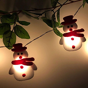 SOOTOP Christmas LED Light Strings Snowman Christmas Tree Holiday Party Home Garden Outdoor Decorative Lamp (B)