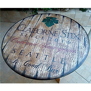 Personalized Table Top Inspired by Old Wine Barrels, Living Room Home Bar Man Cave Wood Furniture, Custom Gifts, Size 16/20/24/30/36/40/42/46 Inch