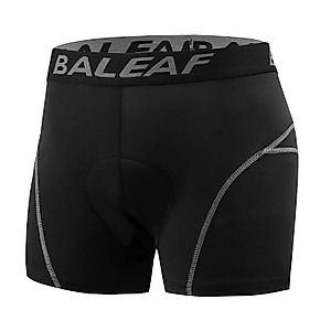 BALEAF Men's 3D Padded Bike Shorts Cycling Underwear MTB Liner Road Biking Bicycle Clothes Grey XXL