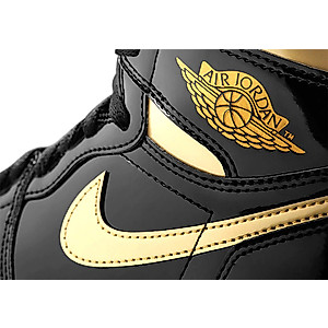 Jordan Mens Air Jordan 1 Retro High OG 555088 032 Black Metallic Gold - Size 8.5