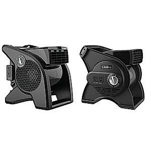 Lasko High Velocity Pro-Performance Pivoting Utility Fan for Cooling, Black Grey & U12104 High Velocity Pro Pivoting Utility Fan for Cooling, Ventilating, 12.2 x 9.6 x 12.3 inches, Black