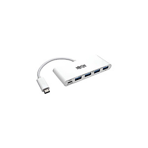Tripp Lite 4-Port USB 3.1 Gen 1 USB-C to USB-A Portable Hub with x4 USB-A & USB-C Charging Port 5 Gbps (U460-004-4A-C)