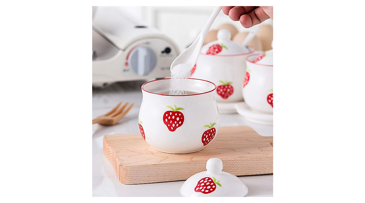 Mathew Hand-painted Strawberry Ceramic Seasoning Jar