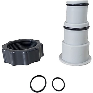 IKSI fits Intex replacement Hose Adapter w/Collar Replace for Intex Fit for 1.5" to 1.25" Hose Adapter Threaded Connection Pumps (2 Pack)