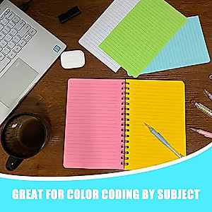 Alopuxi Spiral Notebook, Colored Lined College Ruled Paper, 105 Sheets/210 Pages, 6" x 8.5"