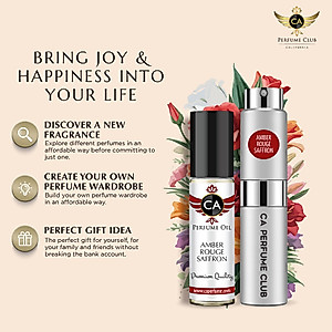 CA Perfume Duo Amber Rouge Saffron For Women Men Fragrance Body Oil + Parfum Set (0.27+0.33) Fl Oz