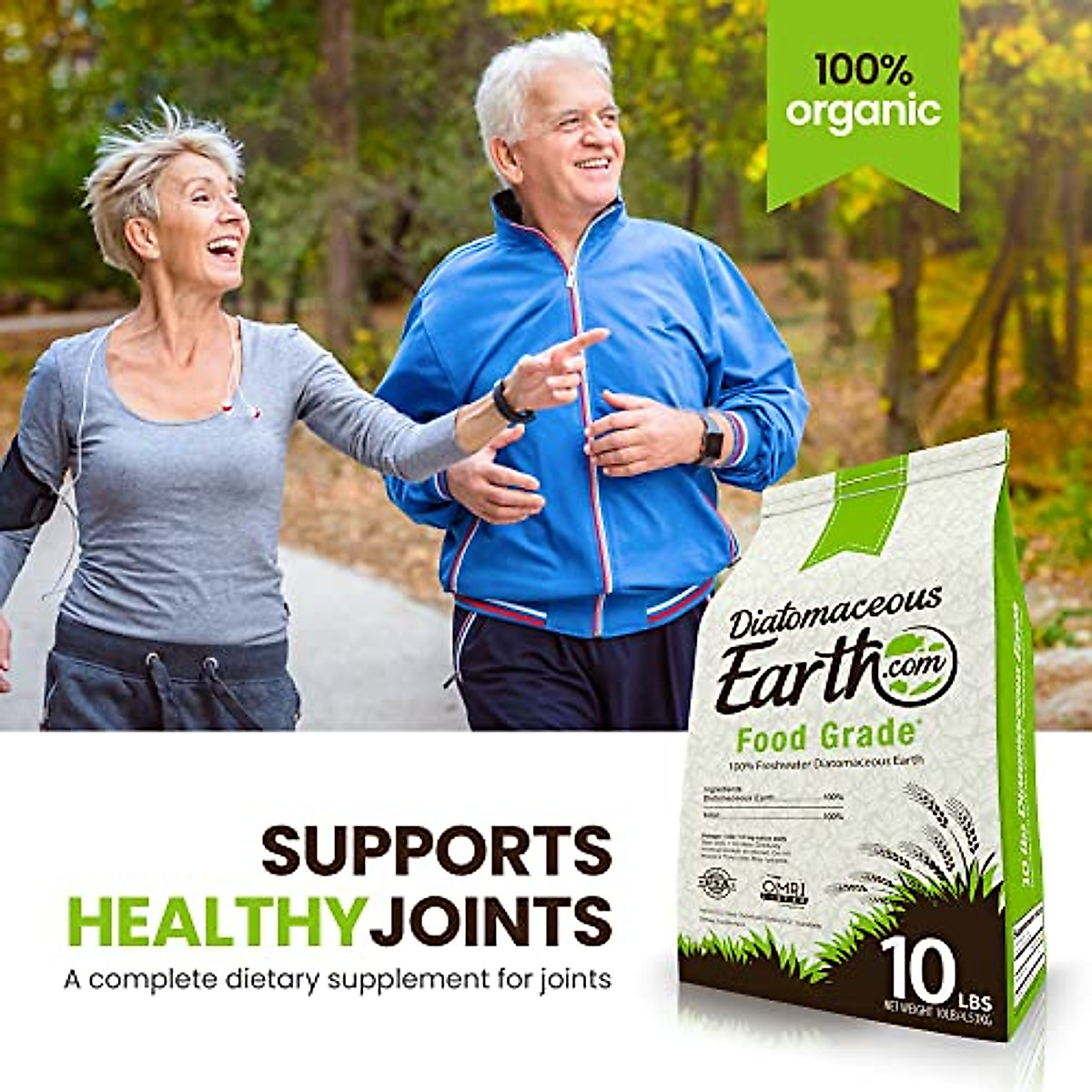 DiatomaceousEarth 10 LBS FOOD GRADE Diatomaceous Earth - 100% Organic All Natural Diamateous Powder - Diametaceous for humans is Safe Around Children.