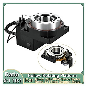 KACOME CNC Hollow Rotary Actuator Stages Marking Rotary Table Indexing Table Motorized Rotary Table Circumferential 4-axis(Ratio 10 to 1,6.35mm Input)