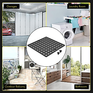 4" Matte Black Shower Drain Cover - Square Floor Drain Cover Replacement - Hair Catcher/Drain Strainer for Bathrooms, Showers, and Sinks - SUS304 Stainless Steel & CUPC Certified
