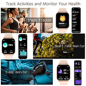 Smart Watch (Answer/Make Call), 1.9" Smartwatch Fitness Tracker for Android and iOS Phones with Heart Rate Sleep Tracking, Multi Sport Modes, Blood Oxygen, Ai Voice,Waterproof Watch for Women Men