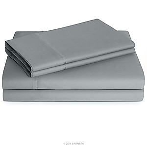 Linenspa 600 Thread Count Ultra Soft, Deep Pocket Cotton Blend Sheet Set - Twin - Stone
