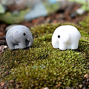 10Pcs Miniature Grey Elephant Fairy Garden Moss Micro Landscape Bonsai Decor Craft