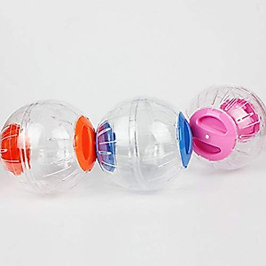 balacoo 2pcs Small Pet Rolling Ball Toy Clear Hamster Exercise Ball for Gerbils Chinchillas Guinea Pigs Animals (Random Color,Small Size)