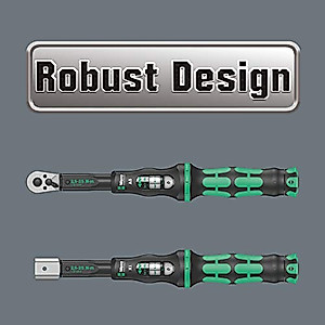 Wera - 5075611001 "Click-Torque B 2 torque wrench with reversible ratchet, 3/8"" x 20-100 Nm", black/green