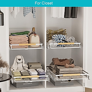 iPEGTOP Pull Out Cabinet Drawer Shelf Organizer, Extendable Sliding Slide Out Pantry Shelves Storage Heavy Duty for Kitchen Cabinets Under Sink, Adjustable Width 16.1~26.4" W x 17.3" D