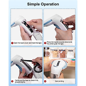 Airmall Omega S Embossing Label Maker, Embossed Label Maker Machine with 6 Tapes, 3D Vintage Handheld Embosser Label Printer, Blue Manual Portable Labeler for Home School Kitchen and DIY