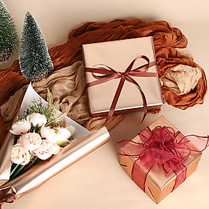 LaRibbons Christmas Wrapping Paper, Matte Metal Rose Gold Solid Color Paper Roll - 30 Inch x 33 Feet (82.5 sq. ft. ttl.) Gift Wrapping Paper for Christmas, Wedding, Birthday, Baby Shower