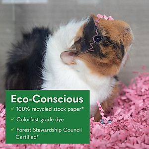 ECO BEDDING 99% Dust Free Paper Bedding for Small Pets and Birds, Pink, 30 L